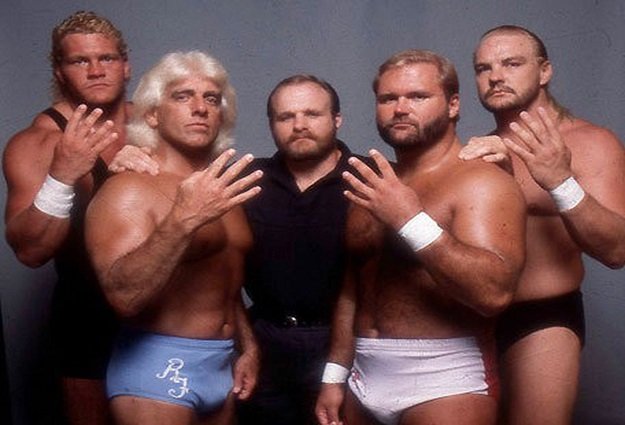 Four Horsemen Ric Flair blue tights - Wrestling News Plus